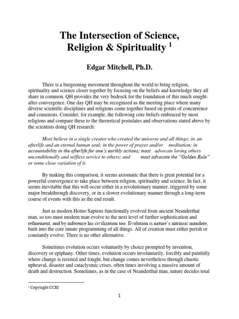 Edgar Mitchell - Spirituality | PDF