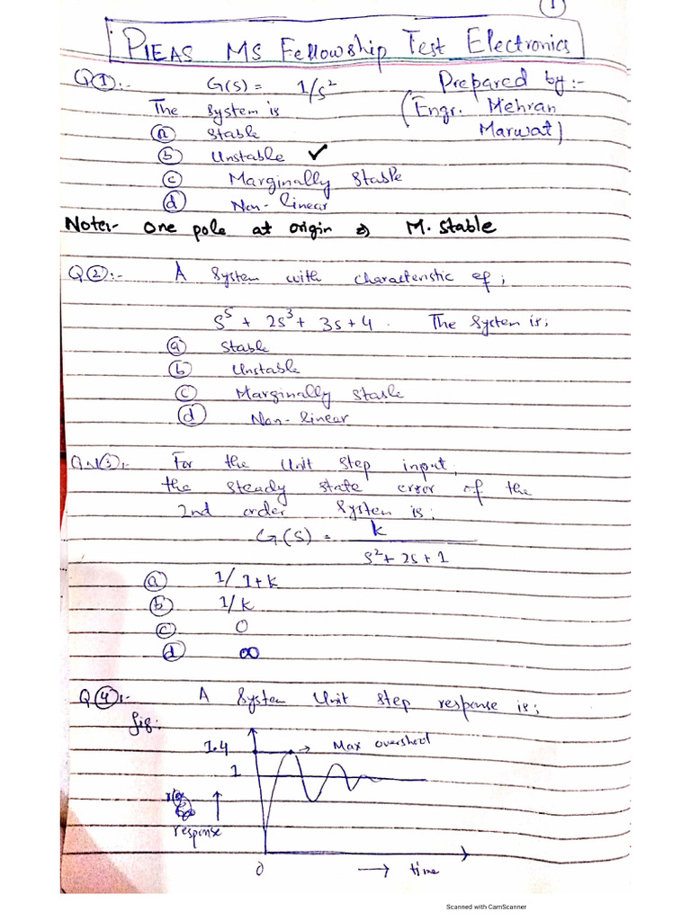 PIEAS 2020 MS Fellowship Electronics | PDF