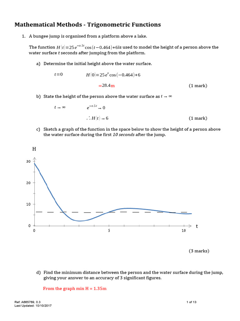 Task 1 - Sub-Topic 1.4 - Trigonometric Functions | PDF | Mathematical ...