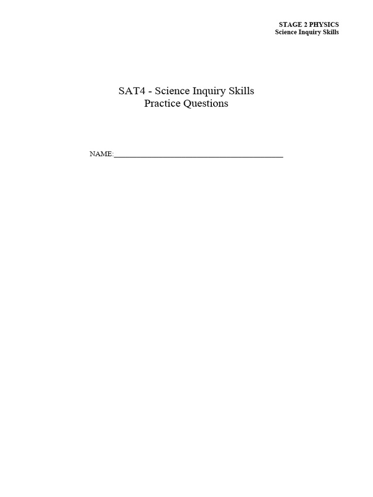 Science Inquiry Skills Booklet Solutions | Download Free PDF ...