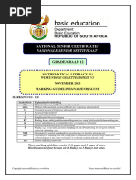 Mathematical Literacy Maths Lit NSC P1 Memo Nov 2022 Eng | PDF