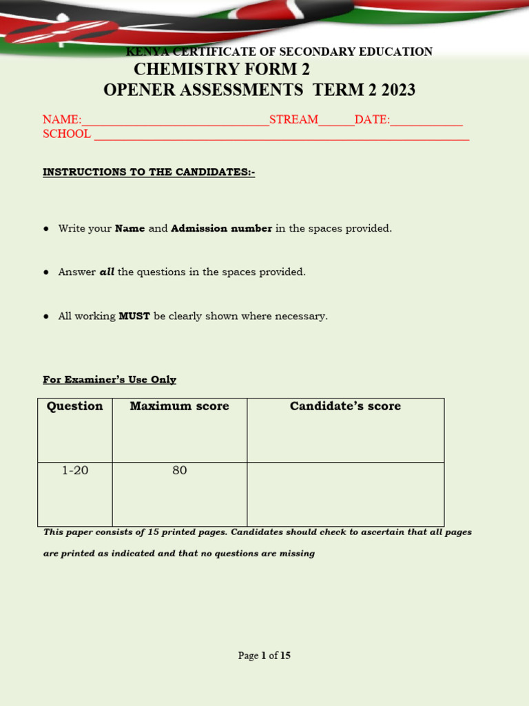 CHEM F2 QS | PDF | Chemical Elements | Redox