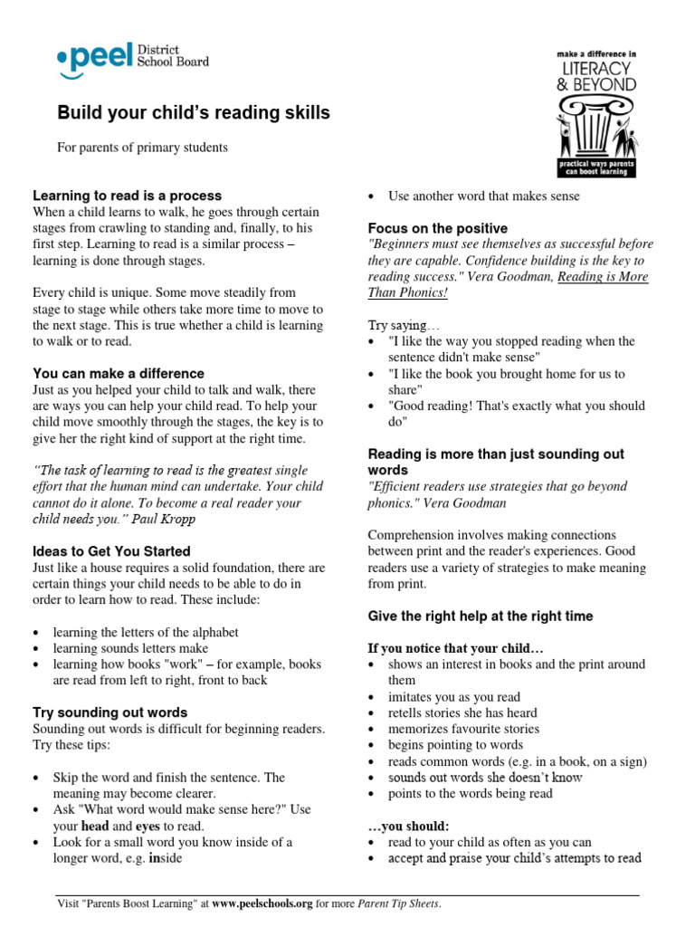 Build Your Child's Reading Skills | PDF | Phonics | Human Communication