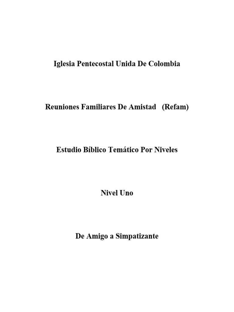 Refam I (De Amigo A Simapatizante) | PDF | Bautismo | La resurrección ...