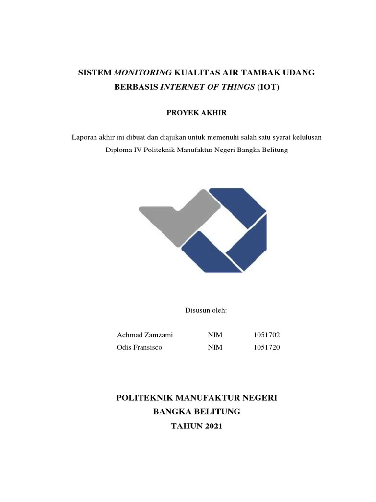Sistem Monitoring Kualitas Air Tambak Udang Berbasis Internet of Things ... Sistem Monitoring Kualitas Air Tambak Udang Berbasis Internet of Things ...