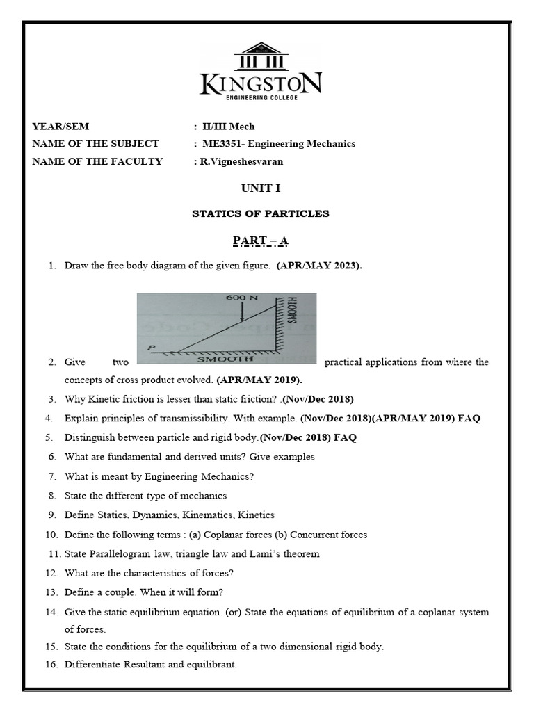 Engineering Mechanics: Statics Overview | PDF | Momentum | Force