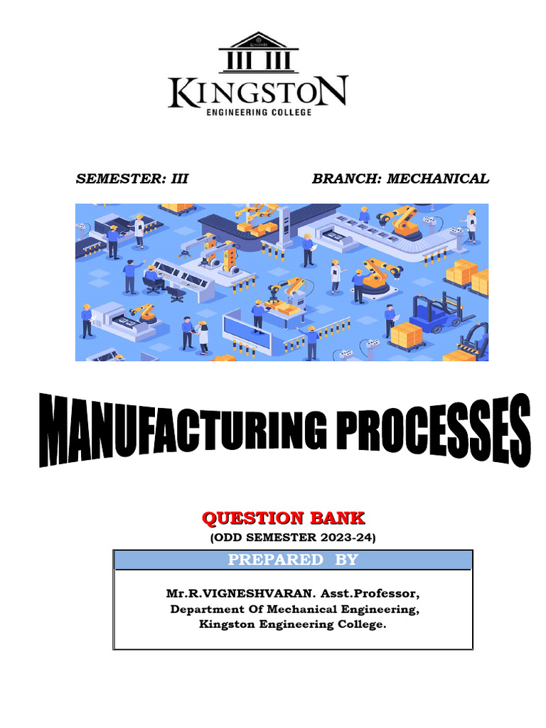 Me3393 MP QB 2023 | PDF | Welding | Construction