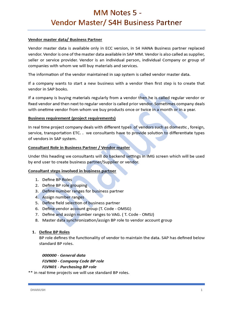 BP Role Replacement for FK03 in SAP | PDF | Computing | Business