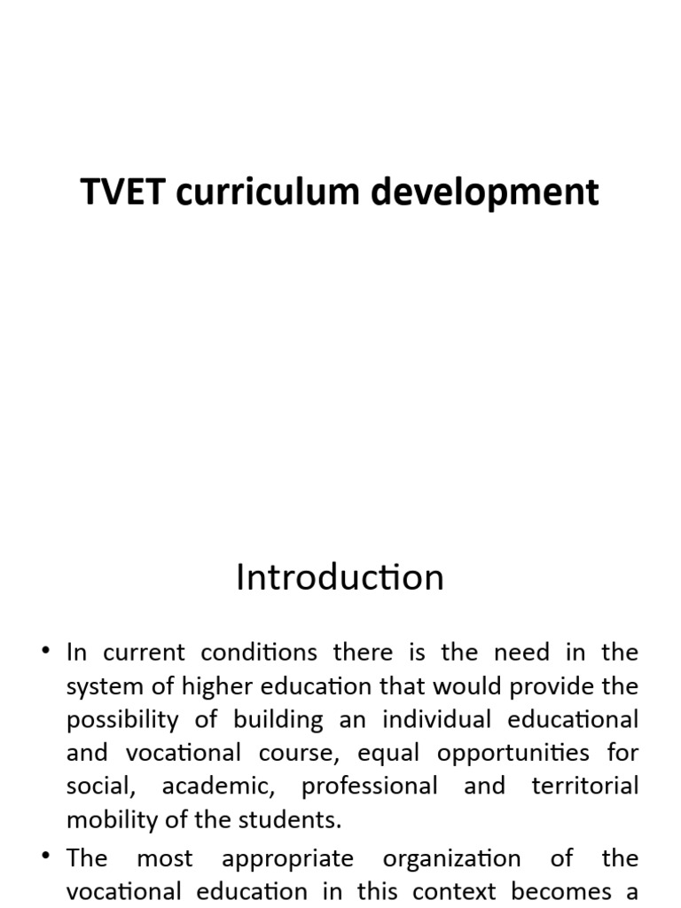 TVET Curriculum Development1 | PDF | Curriculum | Modularity