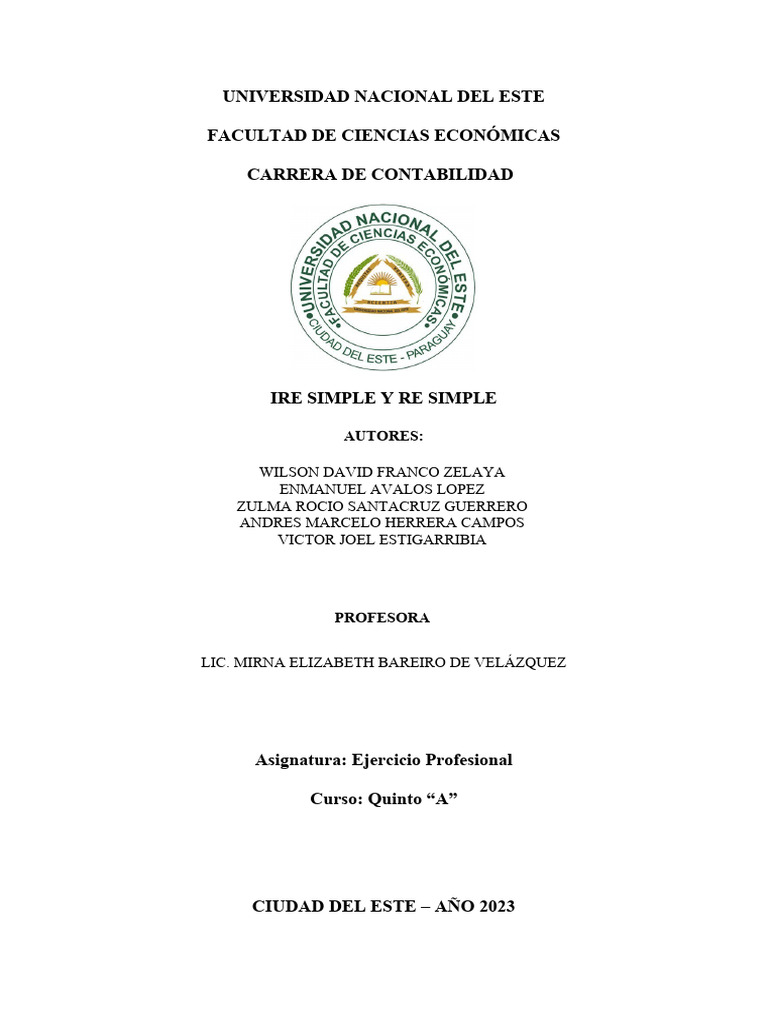 Ire Simple y Resimple | PDF | Pequeñas y medianas empresas | Impuestos