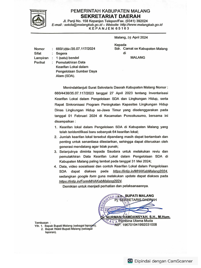 Pemutakhiran Data Kearifan Lokal Dalam Pengelolaan SDA | PDF