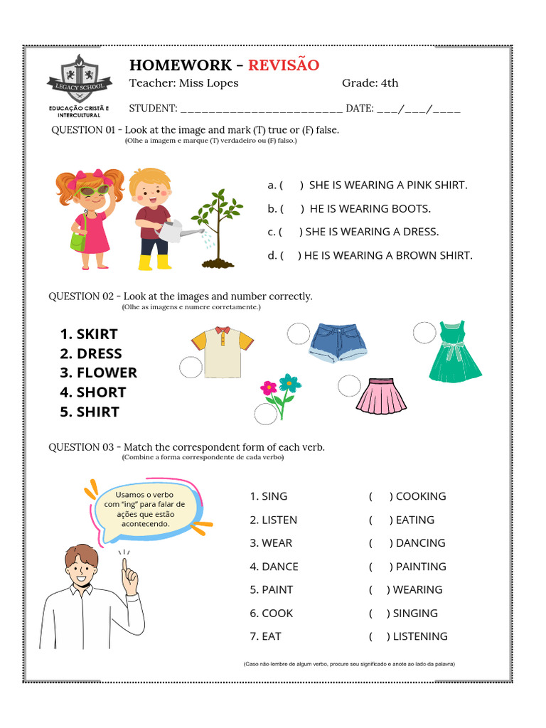 Revisão 4 Ano | PDF | Clothing | Fashion