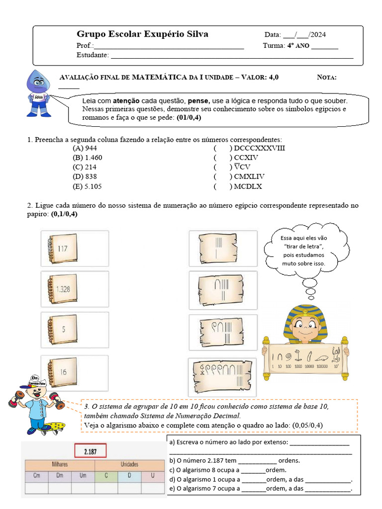 Matemática - Prova Final I Unidade | PDF | Geometria | Vértice (Geometria)