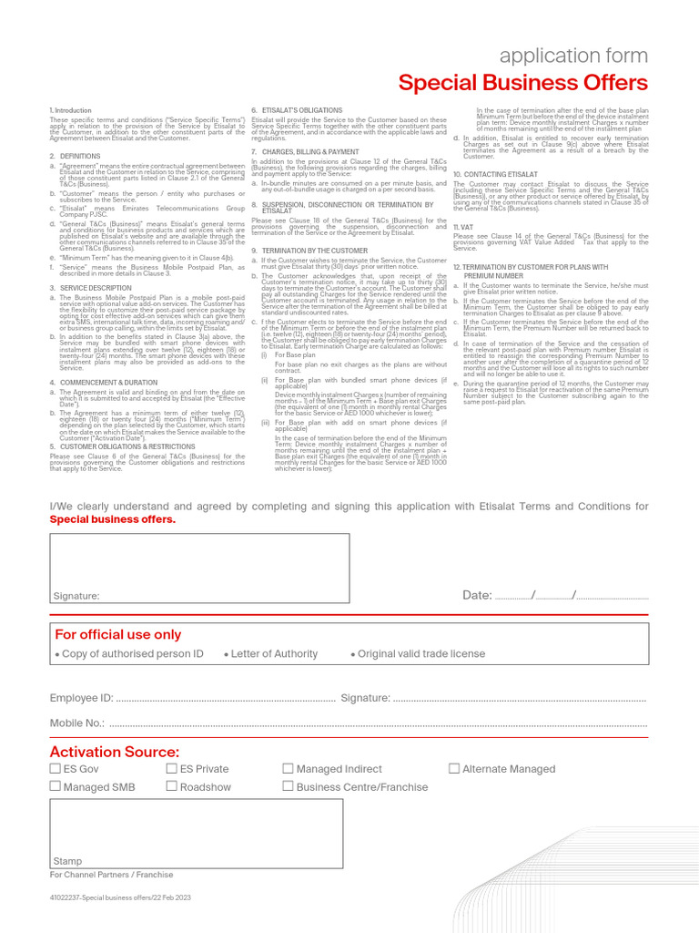 41022237-Special Business Offers-Application Form-Eng-5 | PDF ...