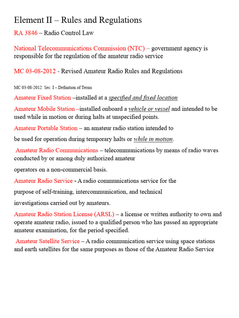 Amateur Radio Rules and Regulations Guide | PDF
