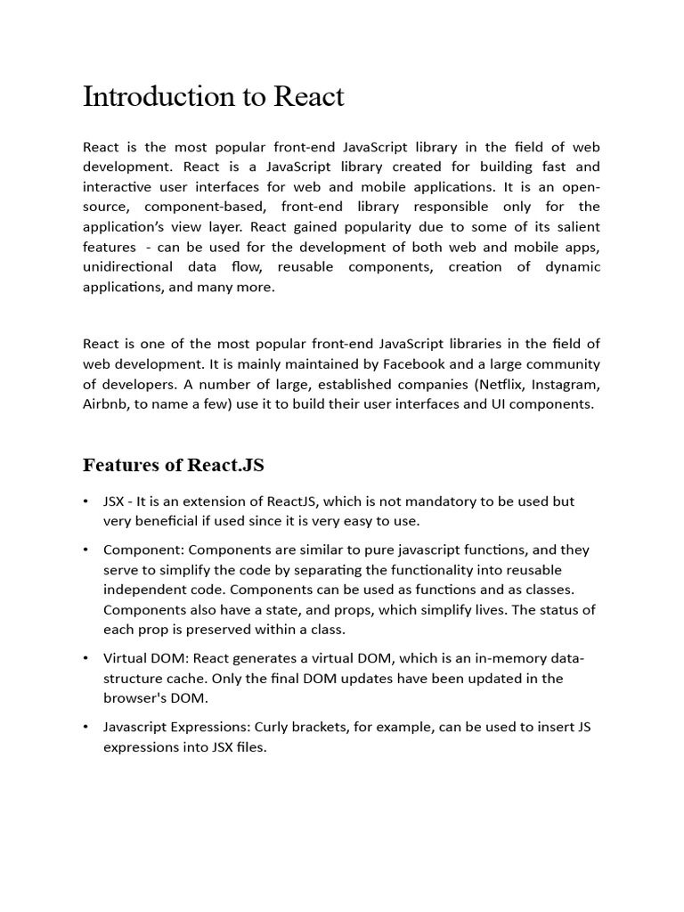 Introduction To React Pdf Java Script Constructor Object 8791
