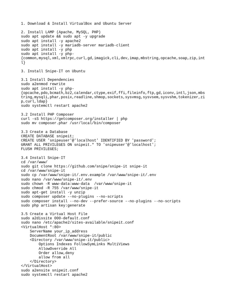 Install Snipe It | PDF