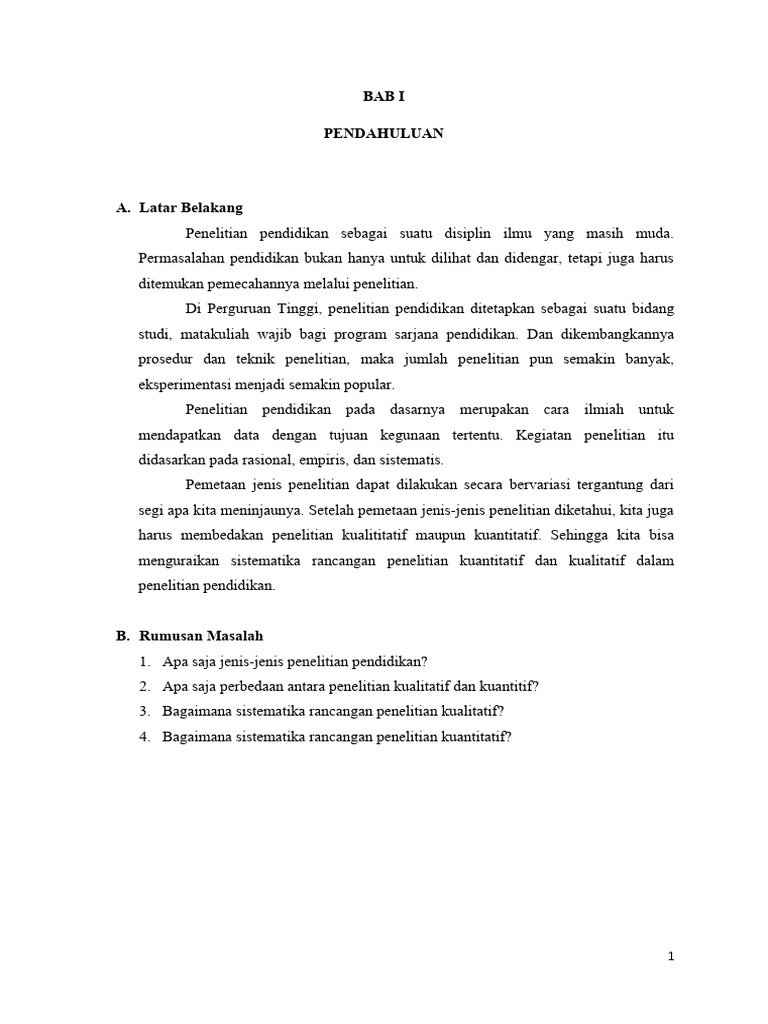 Makalah Jenis Jenis Penelitian | PDF