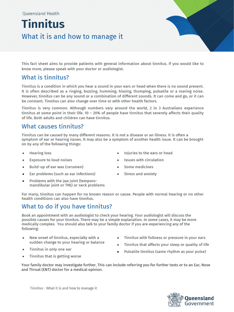 Tinnitus | PDF | Tinnitus | Cognitive Behavioral Therapy