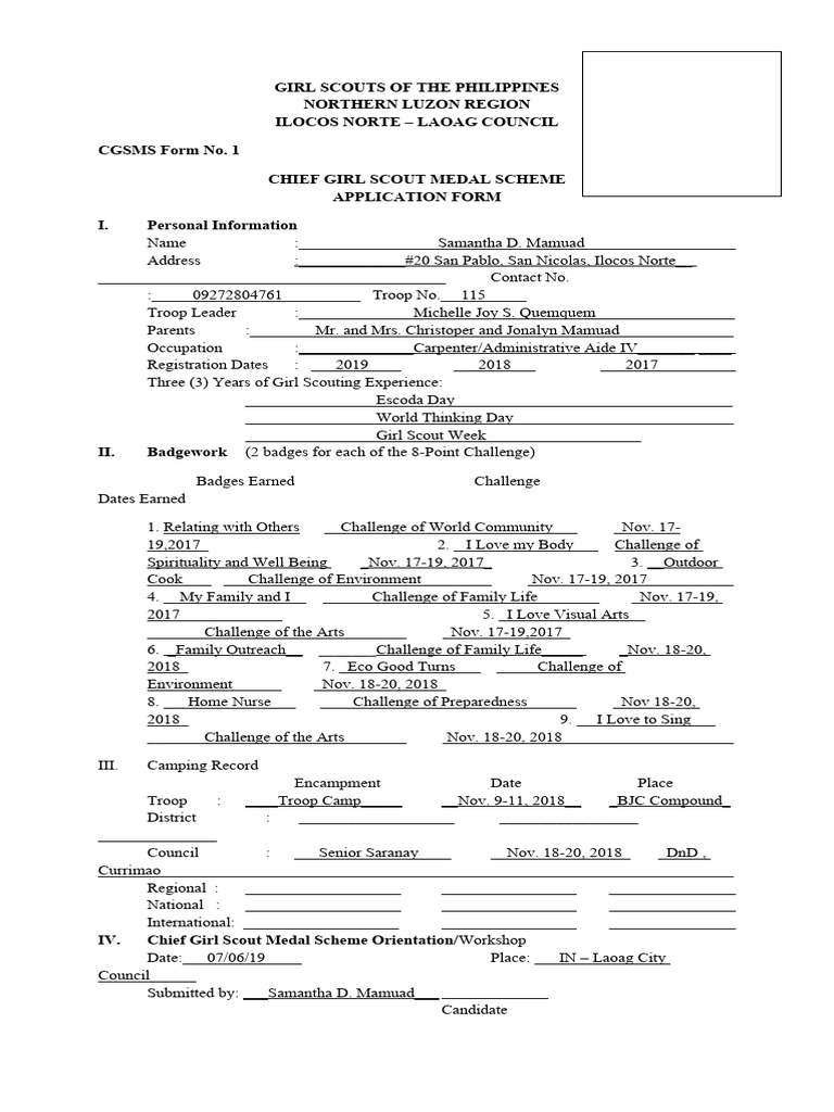 Chief GSP (Form 1) | PDF