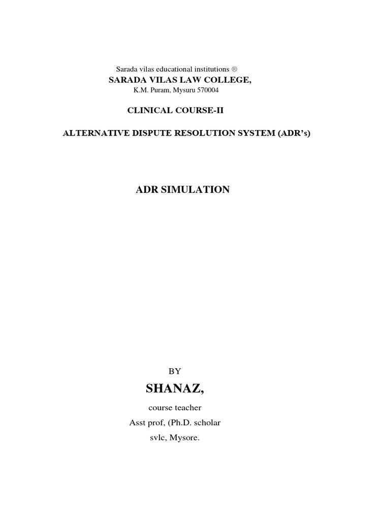 Adr Simulation Procedure For Reference | PDF | Lease | Alternative Dispute Resolution