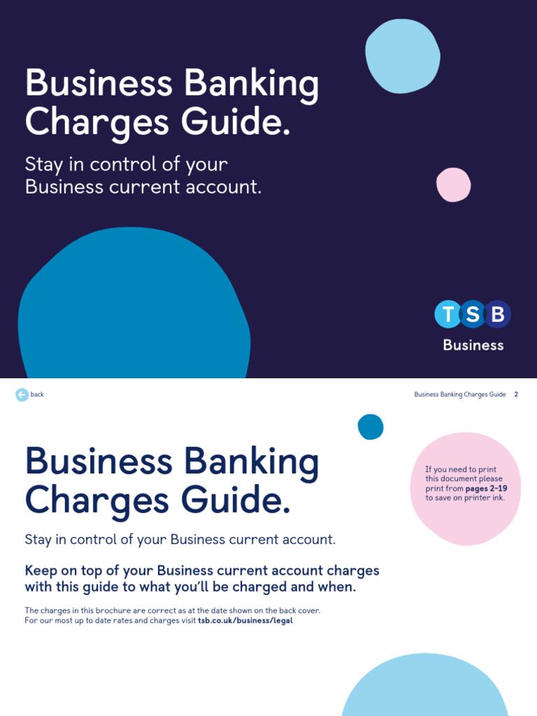 Business Banking Charges Guide | PDF | Transaction Account | Cheque