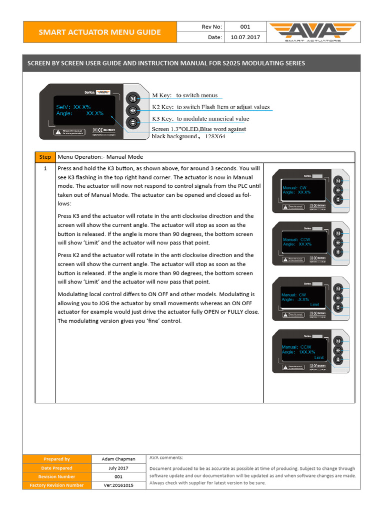 S2025 Actuator User Guide | PDF | Valve | Actuator