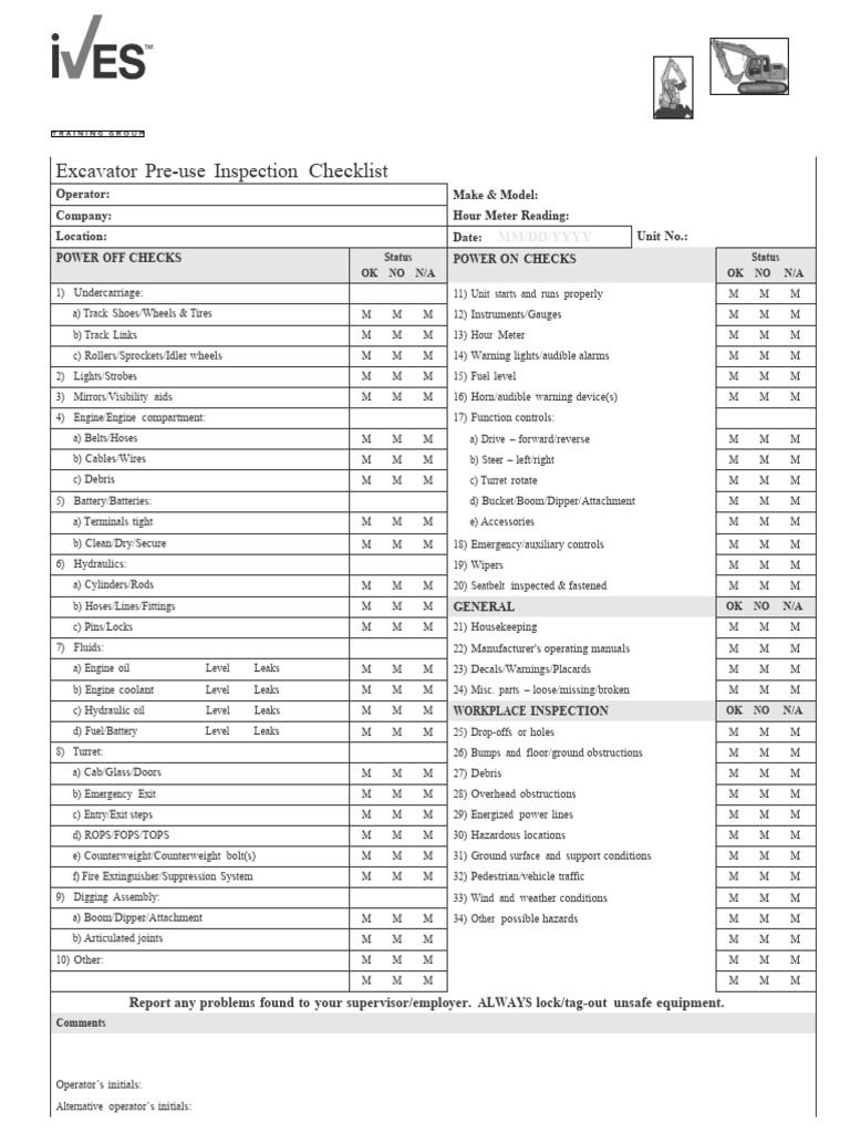 Excavator Pre Use Inspection SUP 134 e en 16 077 | PDF | Vehicles ...