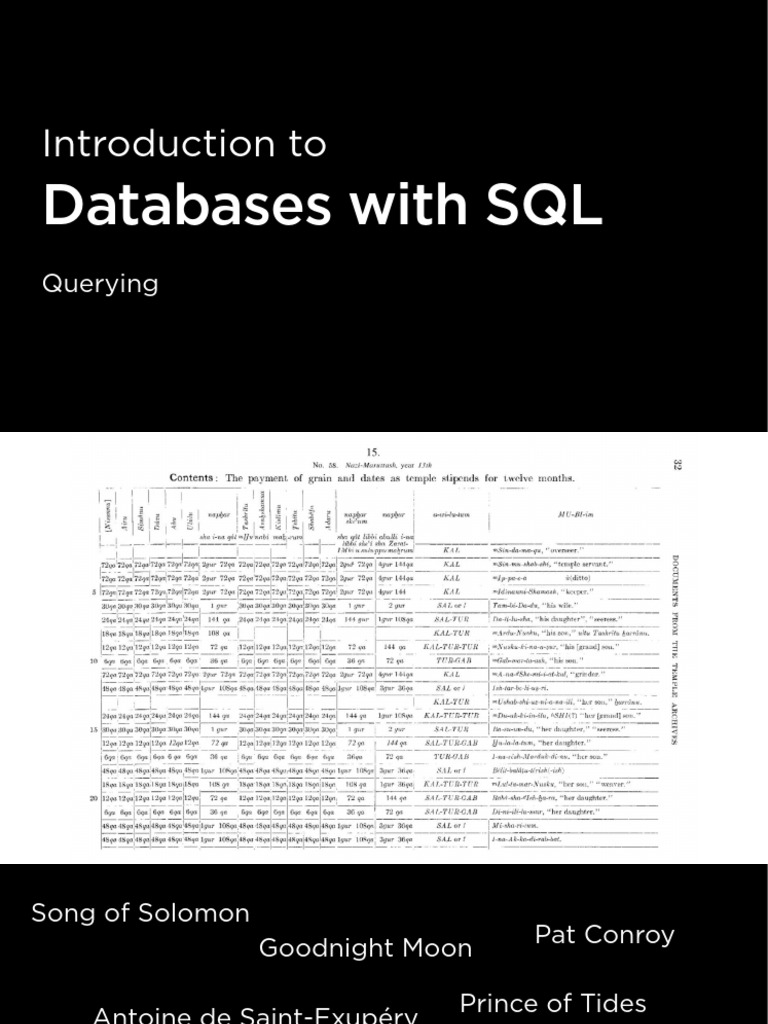 Lecture 0 | PDF | Databases | Sql
