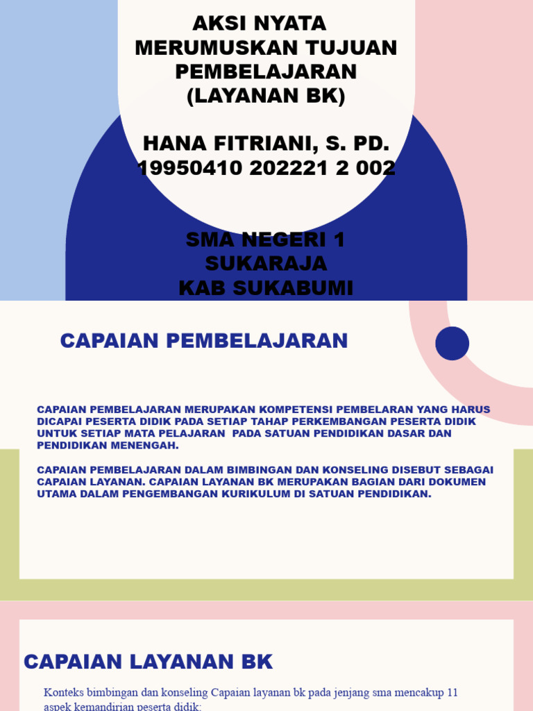Aksi Nyata Merumuskan Tujuan Pembelajaran - Tujuan Layanan BK | PDF ...