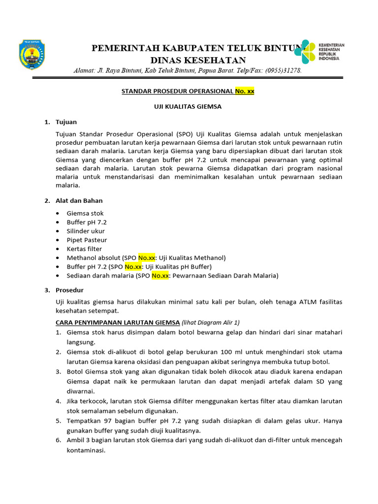 SPO-Uji Kualitas Giemsa | PDF
