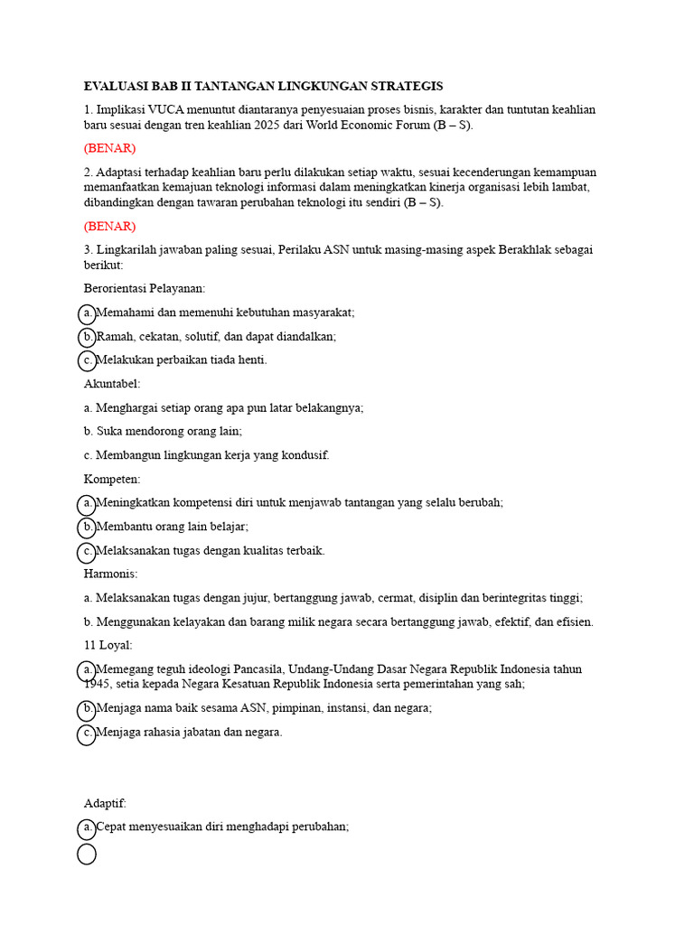 Evaluasi Modul Kompeten | PDF