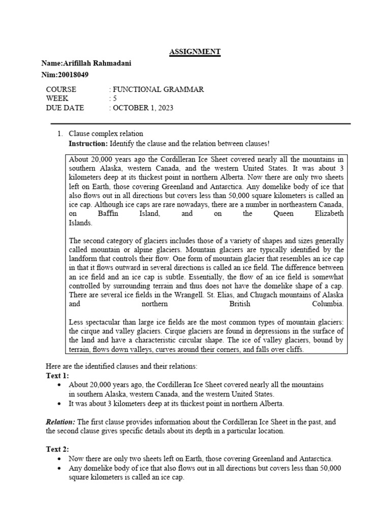 Functional Grammar | PDF | Homo | Glacier