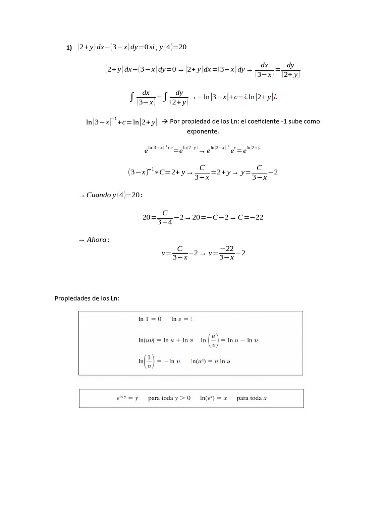 Ejercicio - Variables Separables | PDF