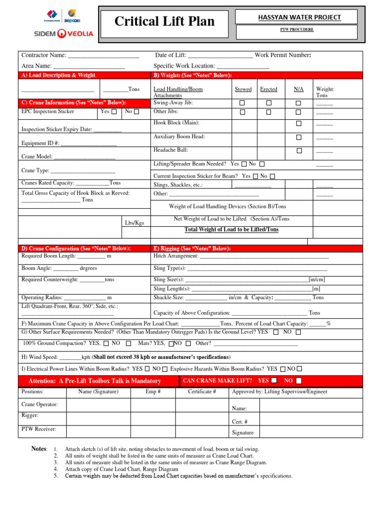Attachment 12-CRITICAL LIFTING PLAN-Rev-C | PDF | Crane (Machine)