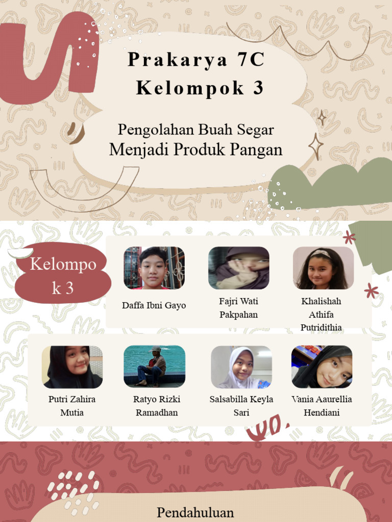 Kelompok 3 Prakarya 7C Pengolahan Buah Segar Menjadi Produk Pangan | PDF