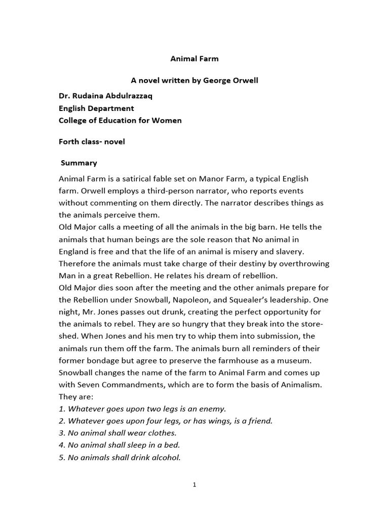 Animal Farm Summary | PDF