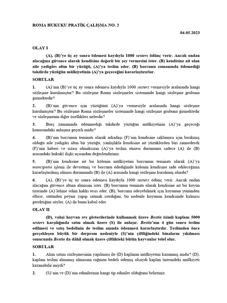 Roma Hukuku 1213 | PDF