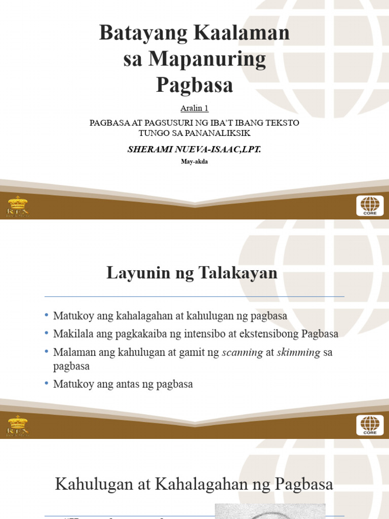 1 Batayang Kaalaman Sa Mapanuring Pagbasa | PDF 1 Batayang Kaalaman Sa Mapanuring Pagbasa | PDF
