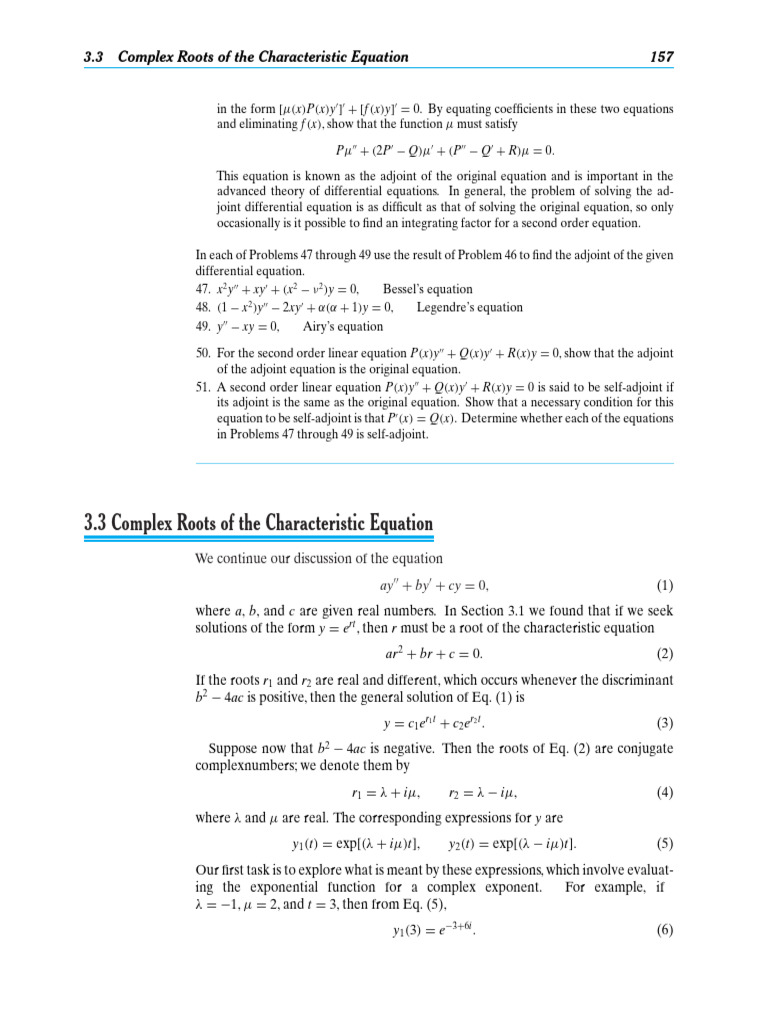 Handout MDEQ 320 Differential Equations Finals Part 2 2nd Order Linear Homogeneous Constant ...