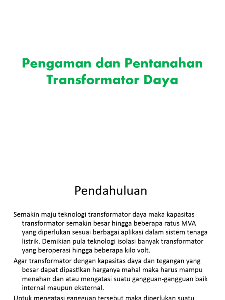 Pentanahan Transformator | PDF