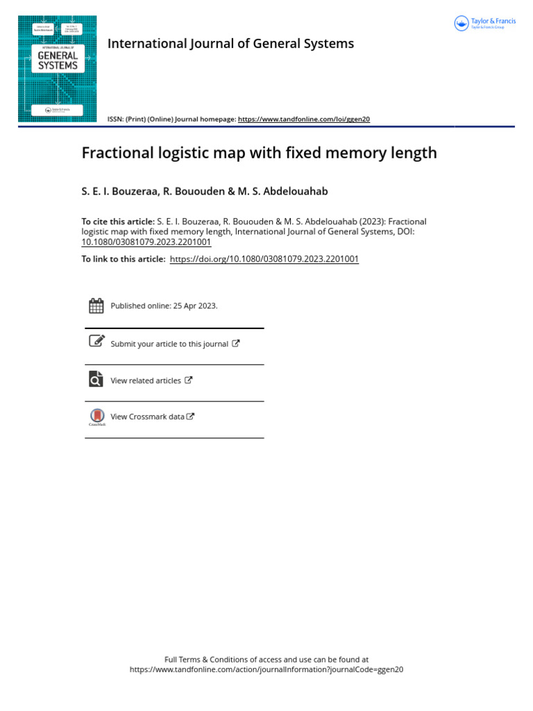 Fractional Logistic Map Dynamics Analysis | PDF | Chaos Theory ...