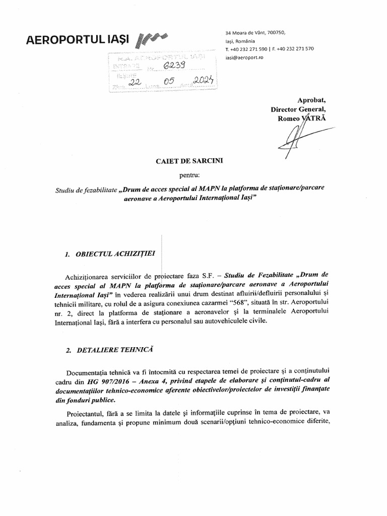 Caiet de Sarcini Si Tema de Proictare - SF Drum de Acces Special Al ...