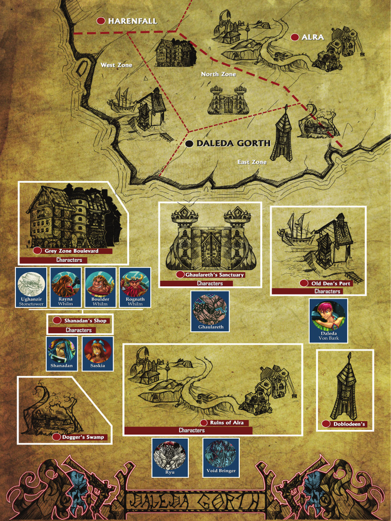 DALEDA GORTH MAP With Characters | PDF