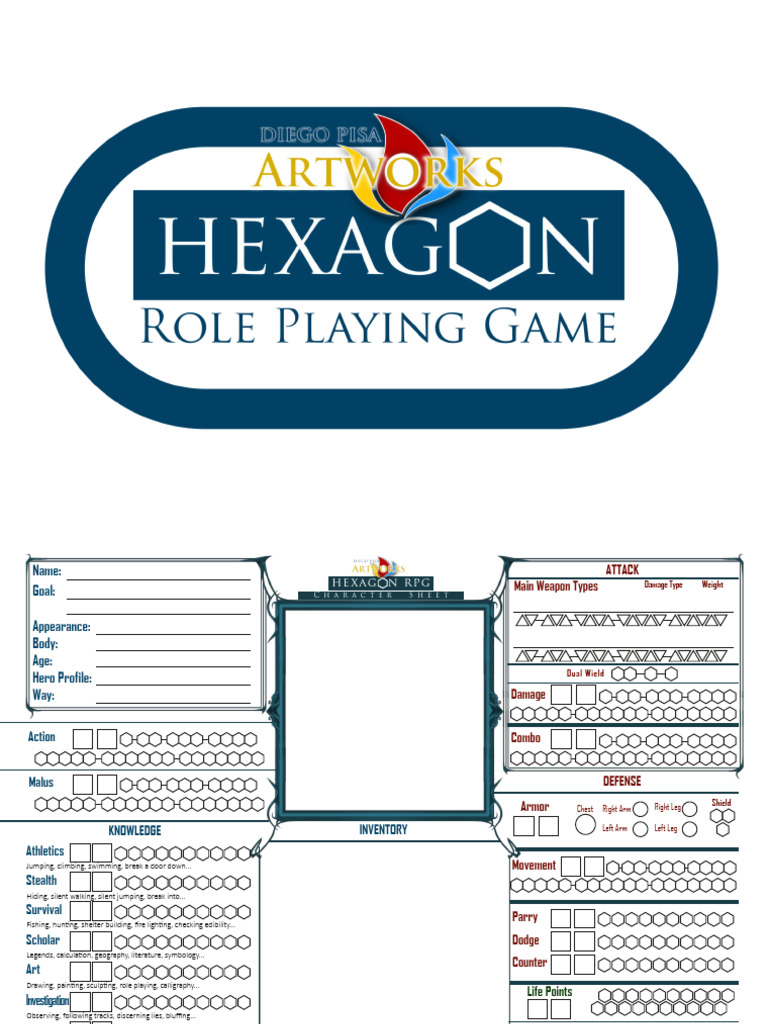 Character Sheet and Basic Gameplay - HEXAGON RPG | PDF | Armour