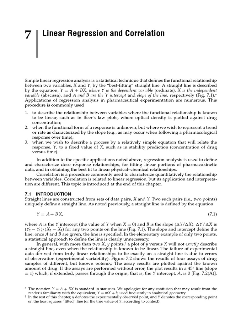 Linear Regression and Correlation | PDF | Estimator | Variance