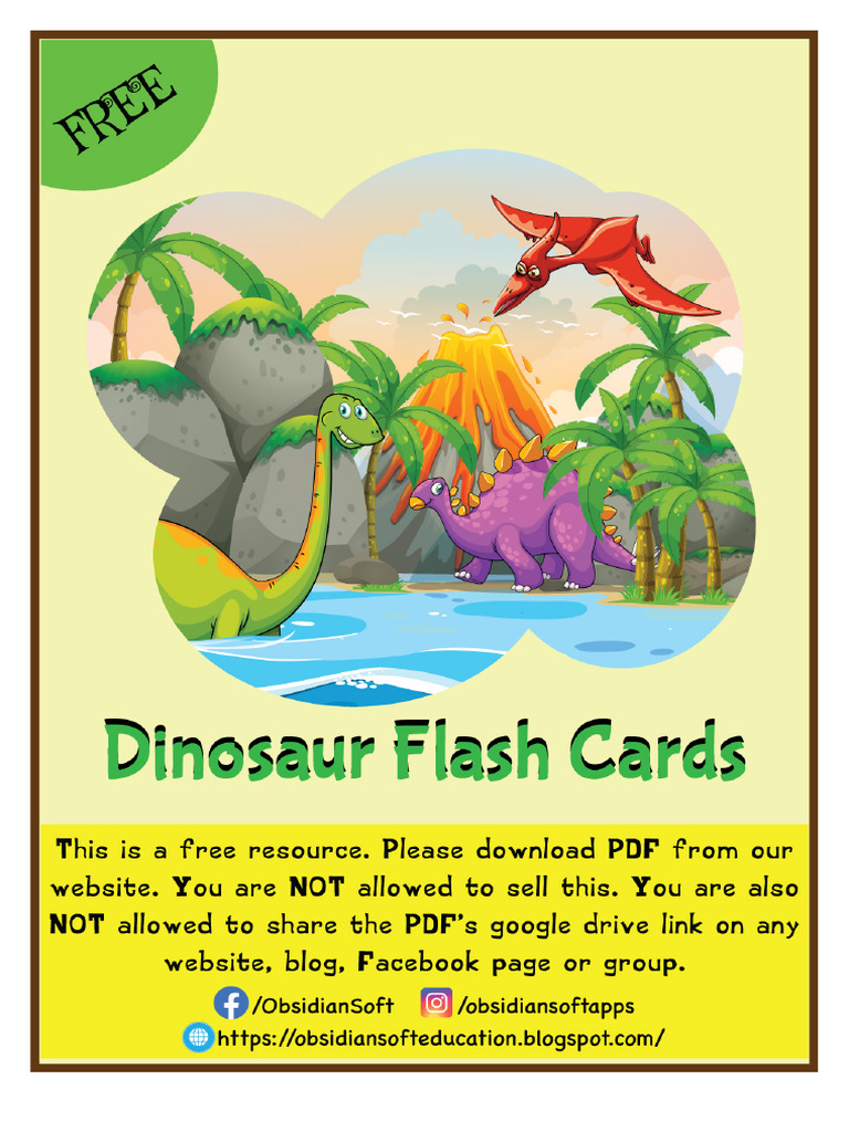 Dinosaur Flash Cards For Kids | PDF