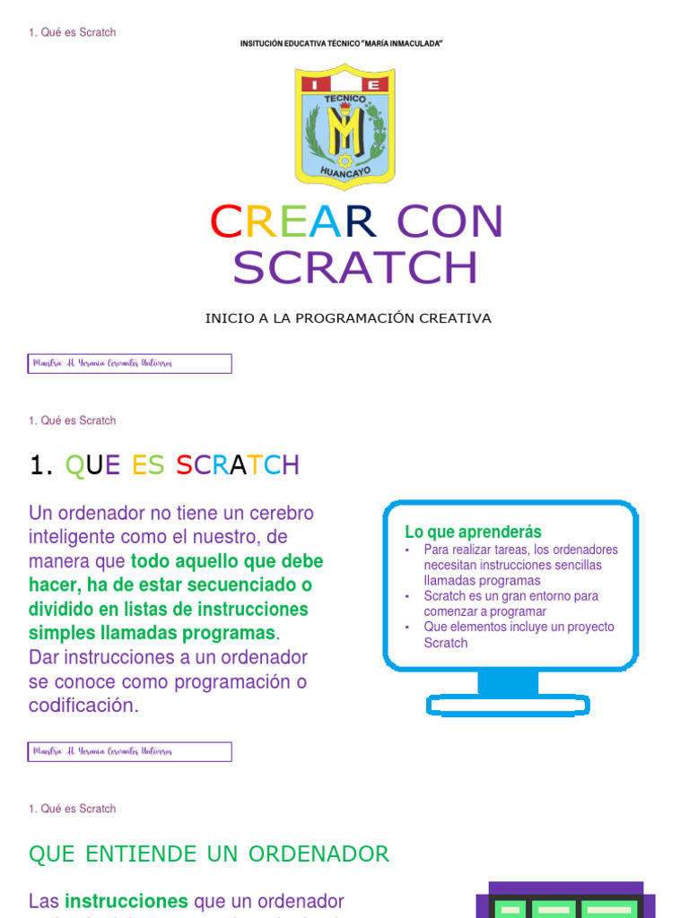 INTRO - Crear Con Scratch - Qué Es Scratch | PDF | Scratch (lenguaje de ...