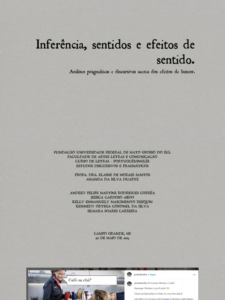 Inferência, Sentidos e Efeitos de Sentido | PDF | Comunicação humana ...