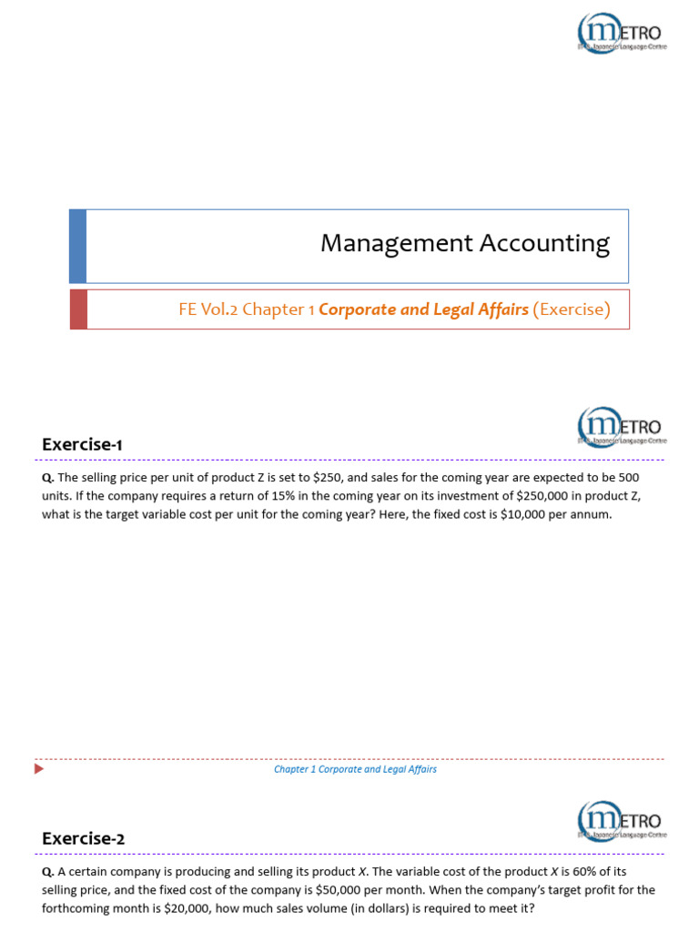 03 Management Accounting (eg) | PDF | Market (Economics) | Financial ...